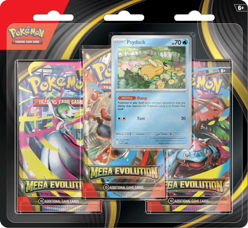 Pokemon TCG: Mega Evolutions-3 Pack Blister (Psyduck) – iPokeTCG